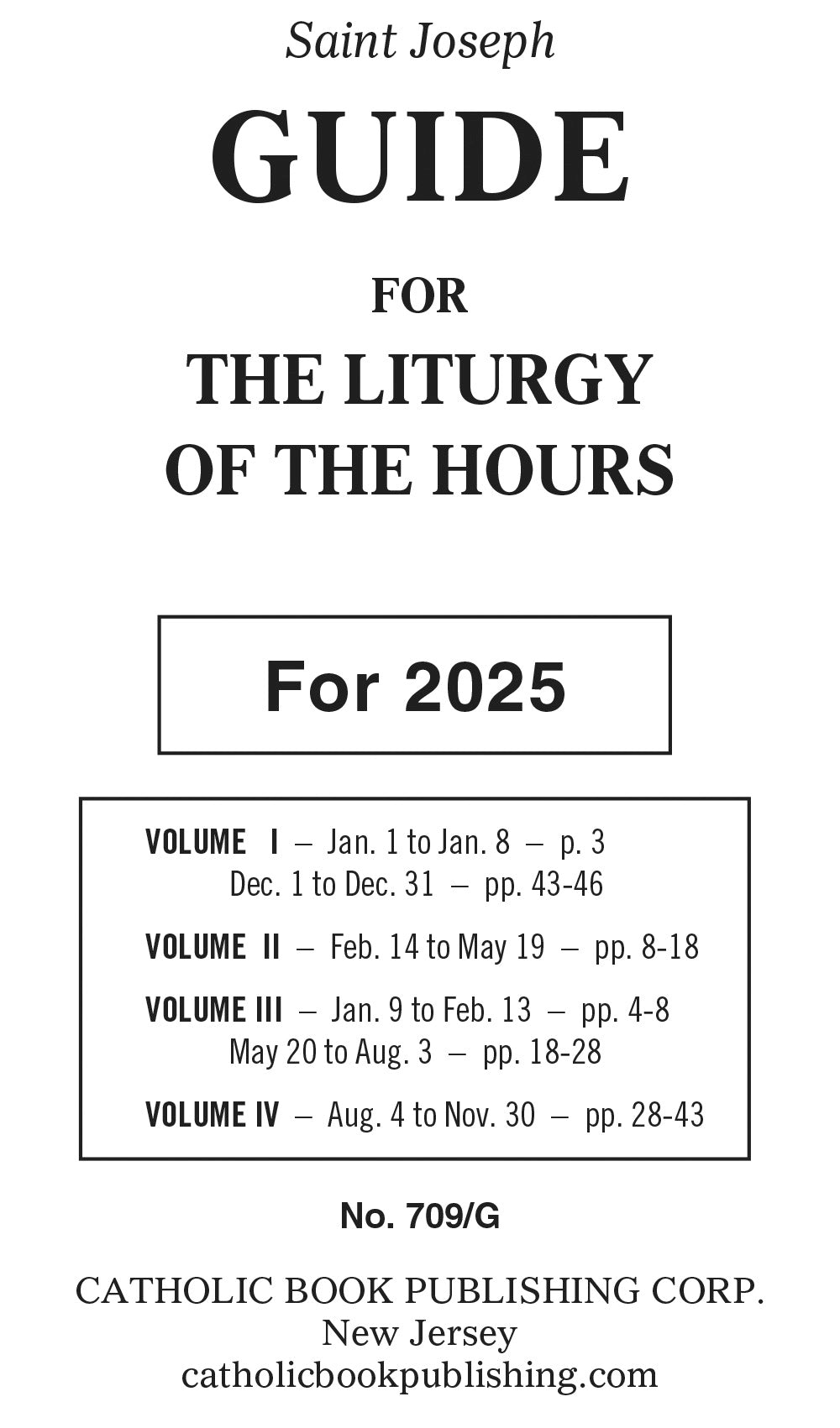 Liturgy Of The Hours Guide For 2026 (Large Type) – Catholic Book Publishing